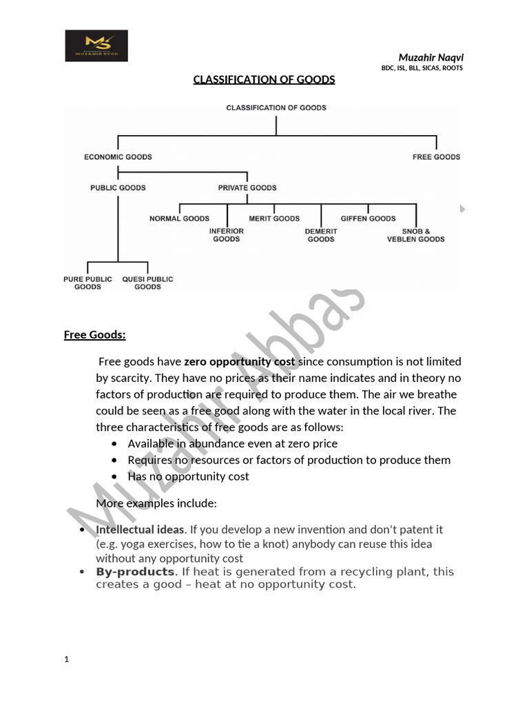 Economics: Types of Goods Explained | PDF | Goods | Demand