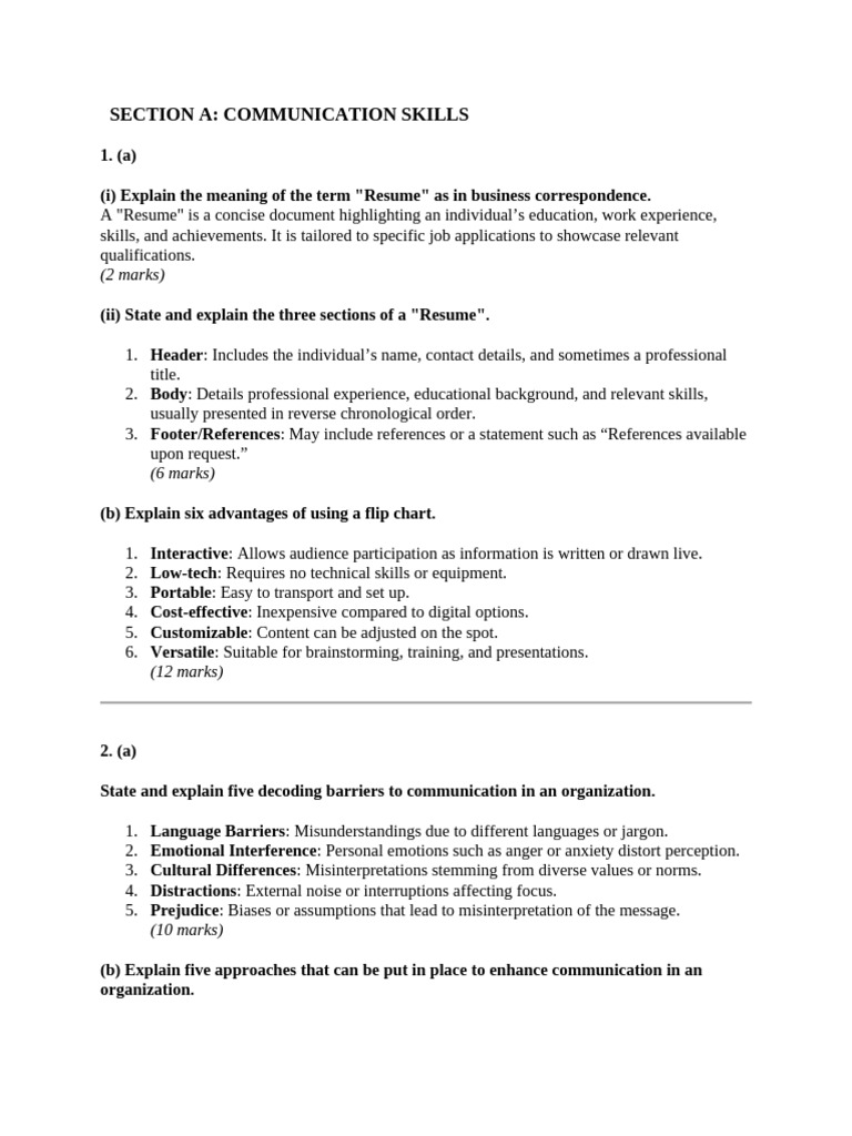 Comm Skills Questions and Answers | PDF | Communication | Nonverbal ...