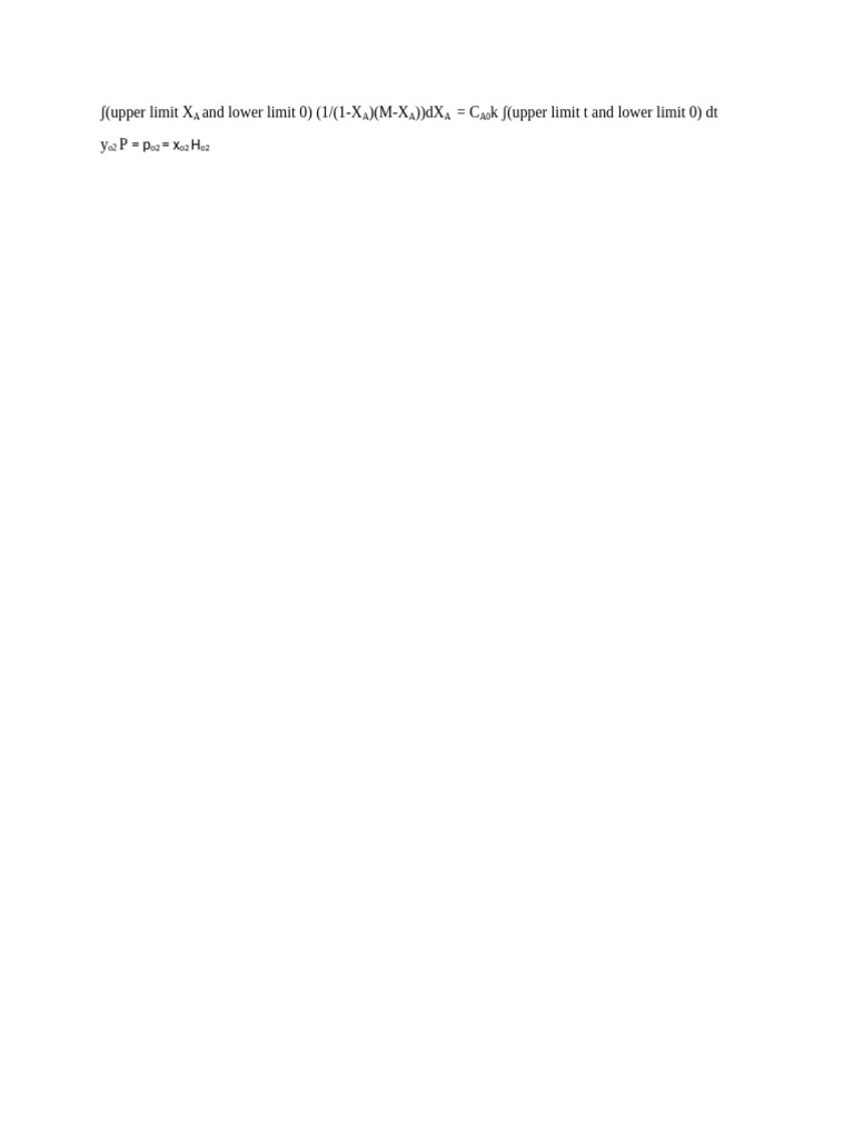 Ʃ (Upper Limit X and Lower Limit 0) (1/ (1-X) (M-X) ) DX C K Ʃ (Upper ...