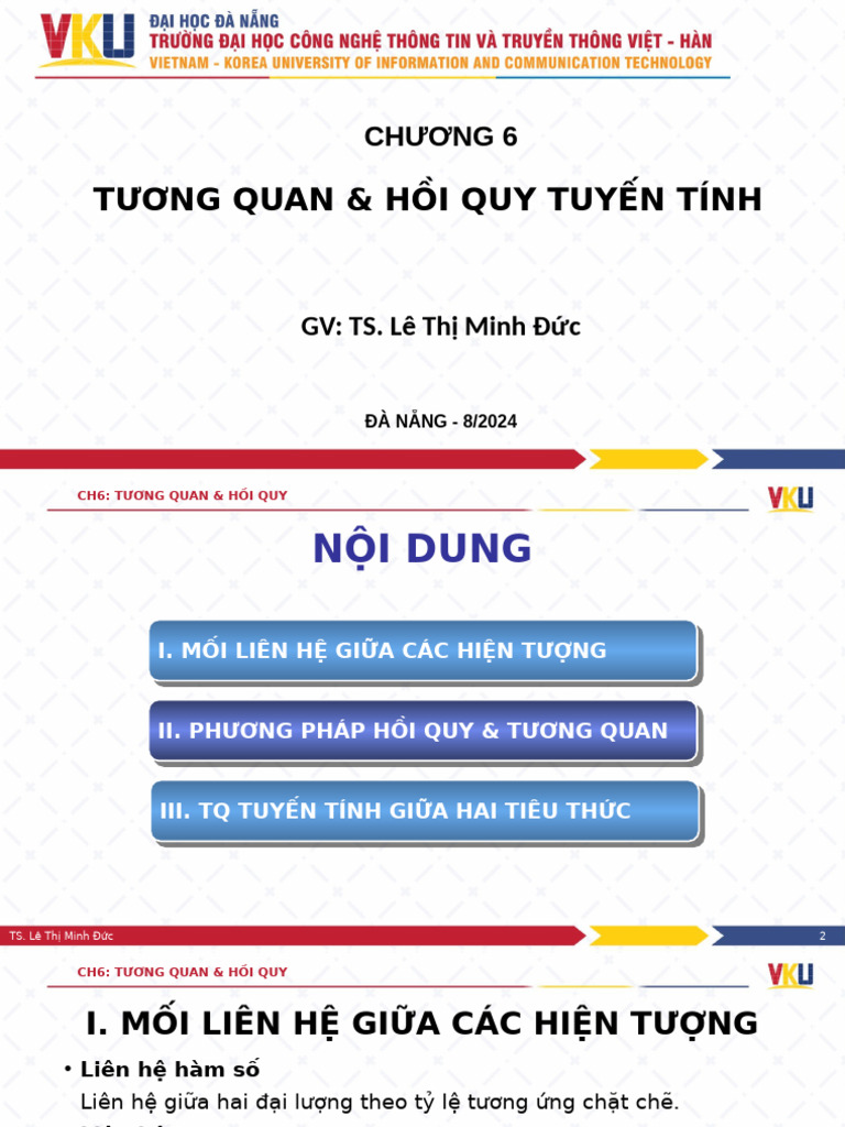 CH 6 - Tương Quan Và H I Quy | PDF