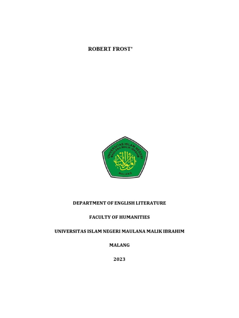 An Analysis of Symbolism in Robert Frost'S Poems: Thesis | PDF
