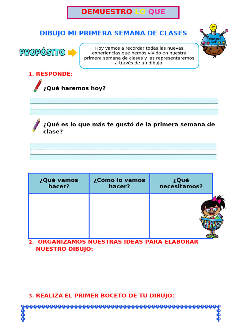 Dibujo de la Primera Semana de Clases | PDF