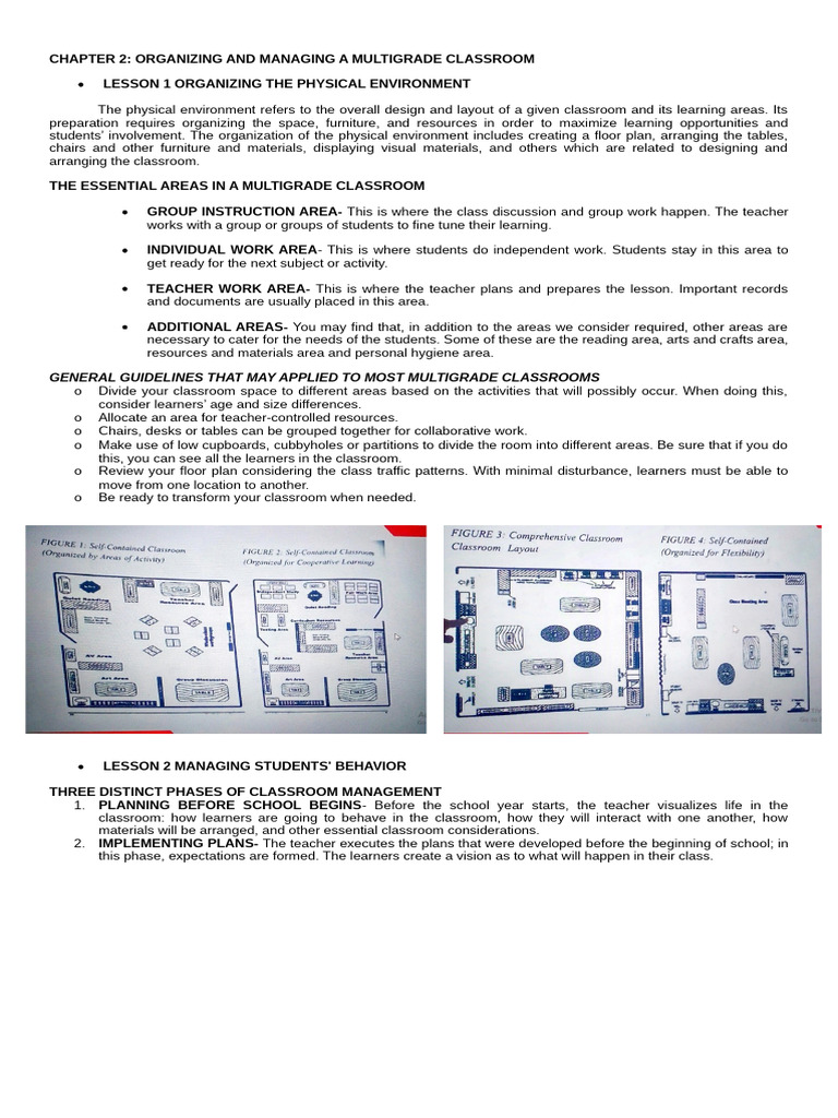 Chapter 2 Organizing and Managing A Multigrade Classroom | PDF | Classroom | Learning