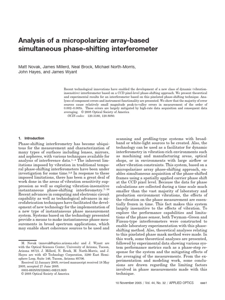 Micro Polarizer Psi | PDF | Interferometry | Polarization (Waves)