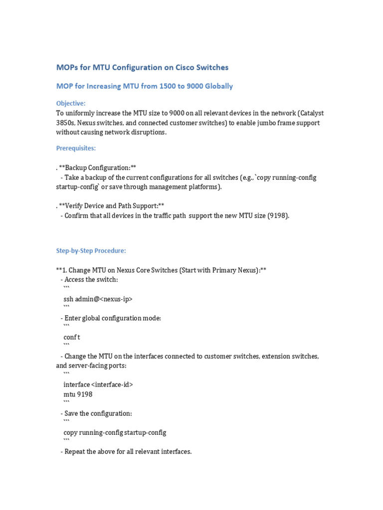 Mop Mtu | PDF | Network Switch | Network Architecture