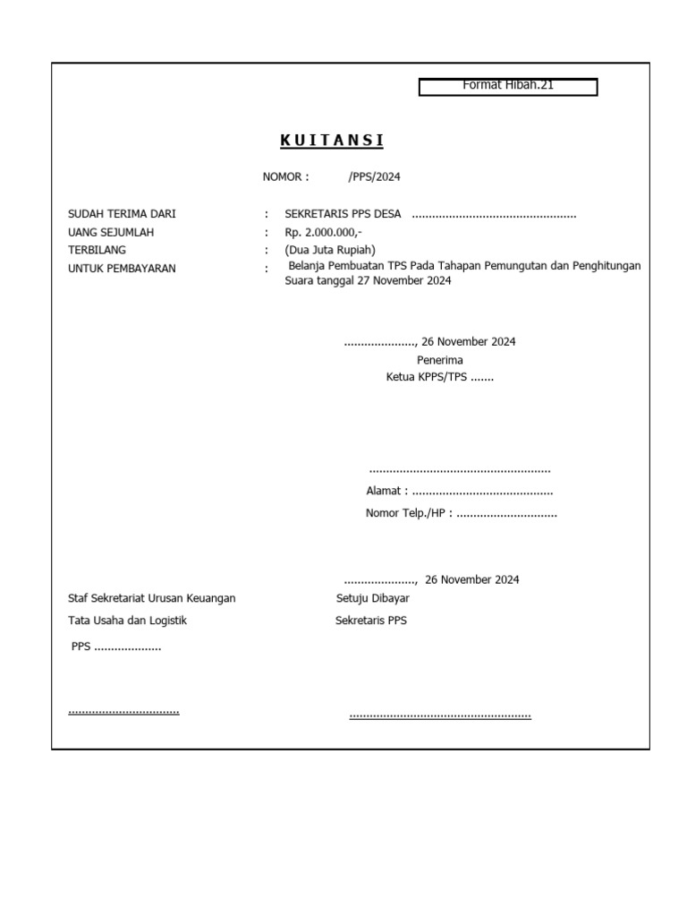 3.kuitansi Pembuatan TPS | PDF