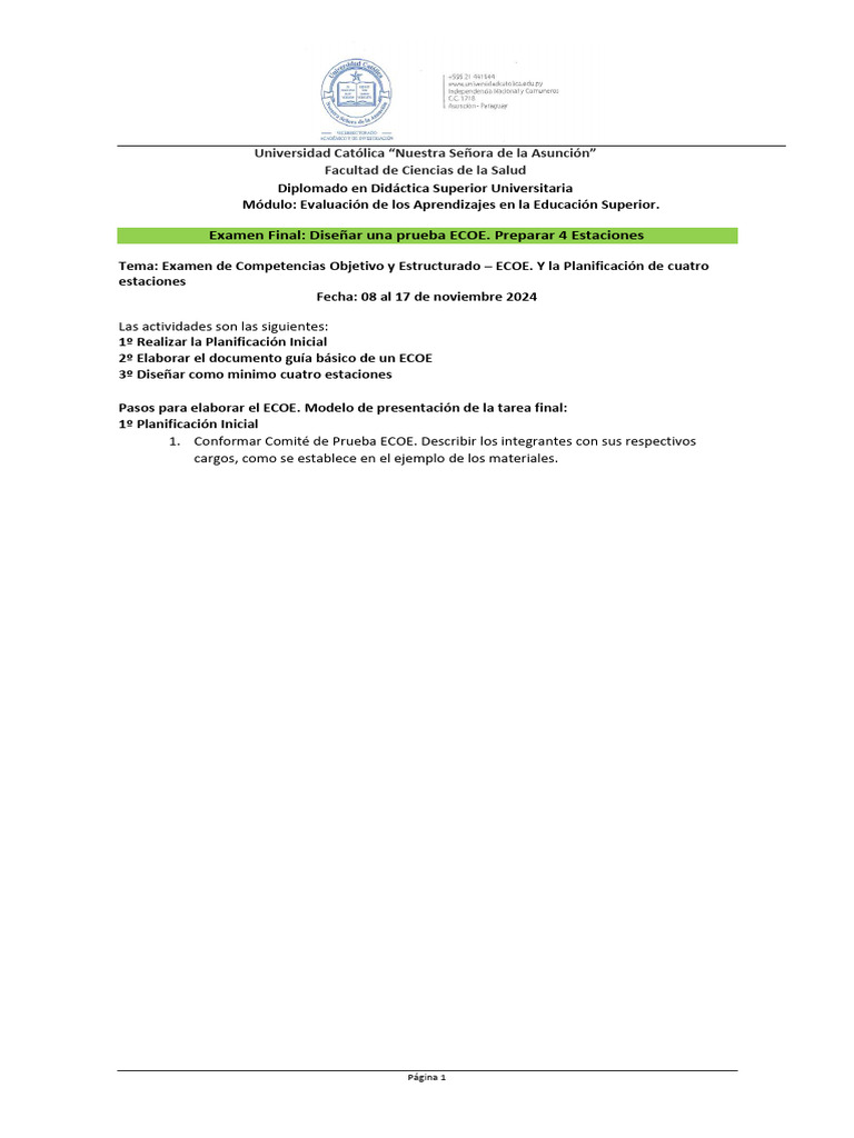 Tarea Final Integrador | PDF | Evaluación | Planificación
