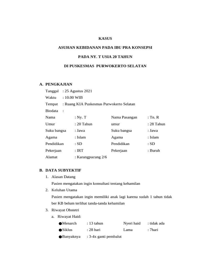 Kasus 1 Pra Konsepsi | PDF