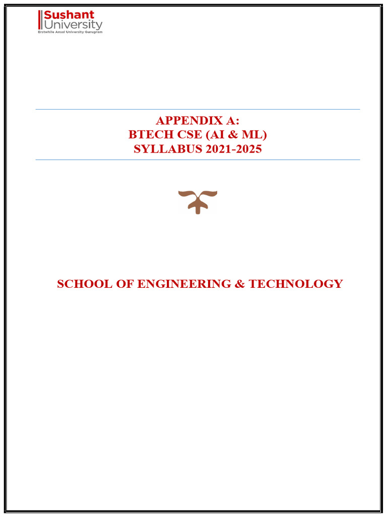 B.Tech CSE AI & ML Syllabus 2021-2025 | PDF | Integral | Matrix ...