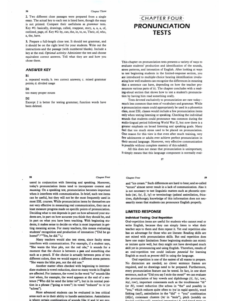 chap4_pronunciation tests | PDF