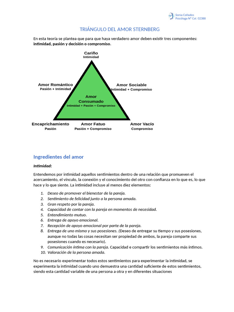 Triángulo Del Amor Sternberg | PDF | Amor | Romance (amor)