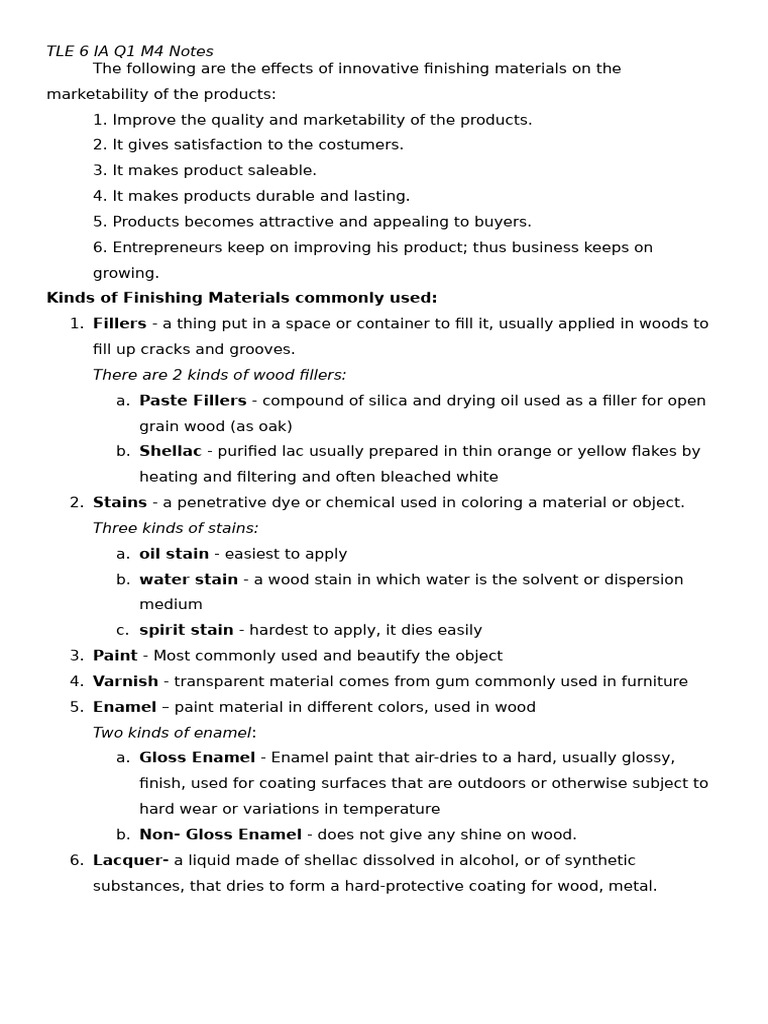 TLE 6 IA Q1 M4 Notes | PDF