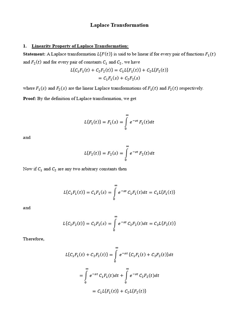 Laplace Transformation Using Properties | PDF | Mathematical Proof ...