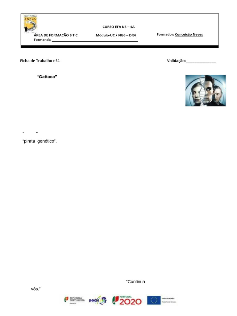 Ng7-Dr3-Fichatrabalho4 (Gatca) | PDF | Genética
