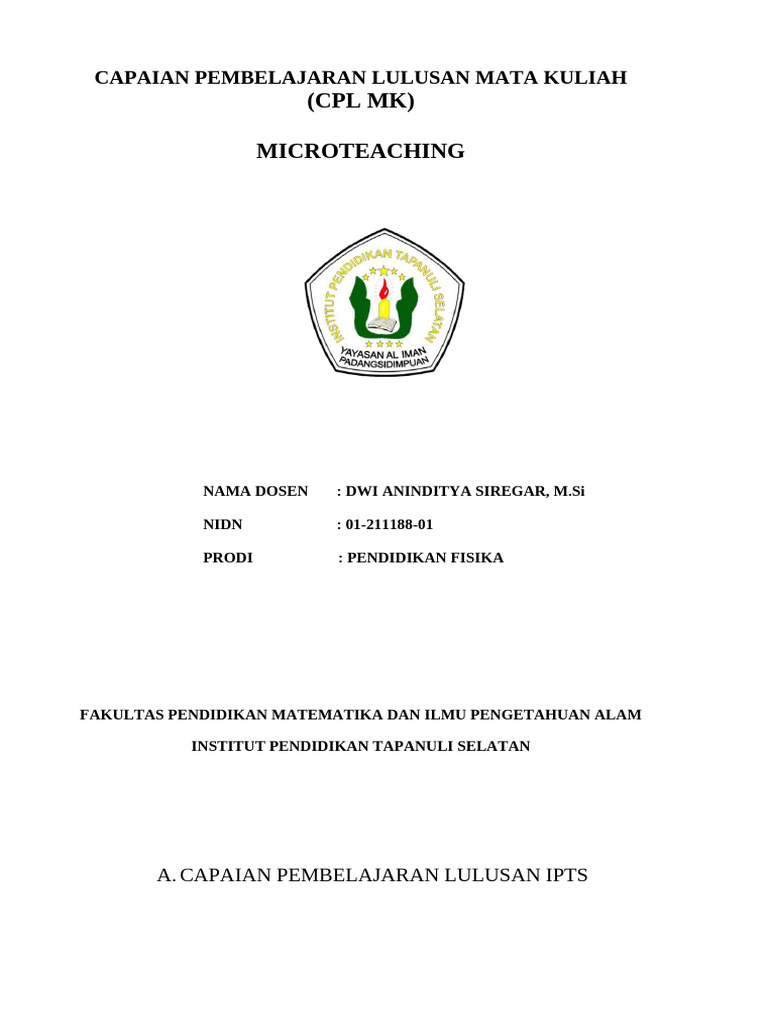 CPMK Microteaching | PDF