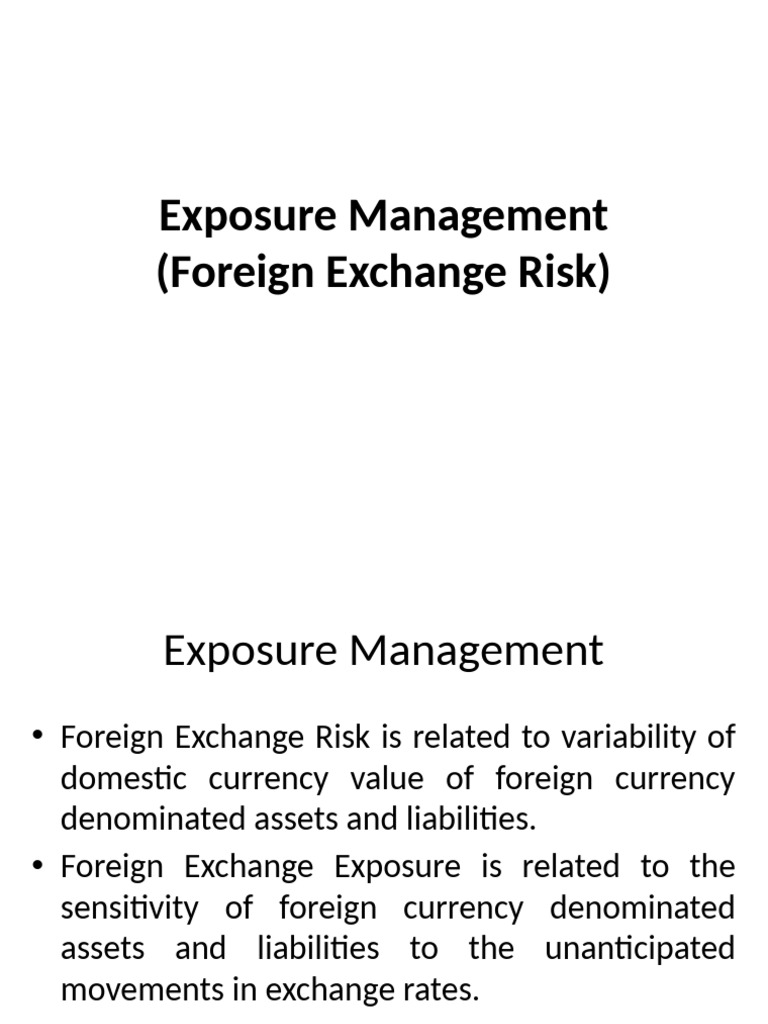 U-3 Exposure Management | PDF | Exchange Rate | Hedge (Finance)