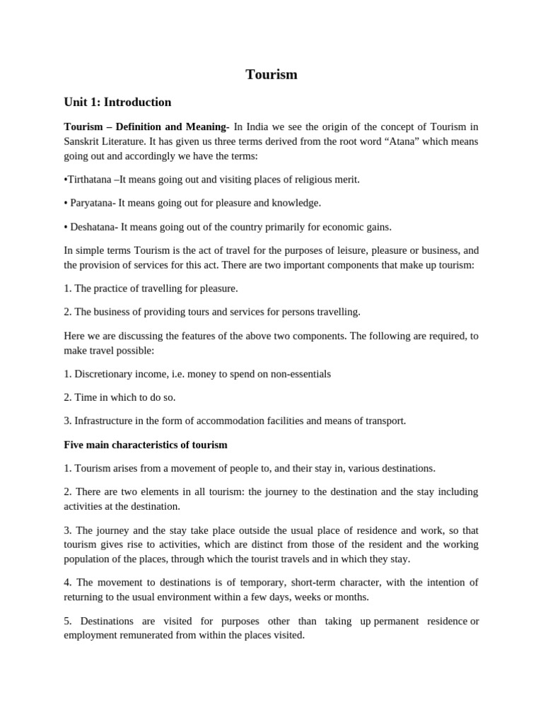 Tourism Notes | PDF | Tourism | Resort