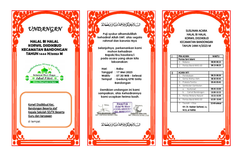 Undangan Umum Halal Bi Halal Bandongan 2023 | PDF