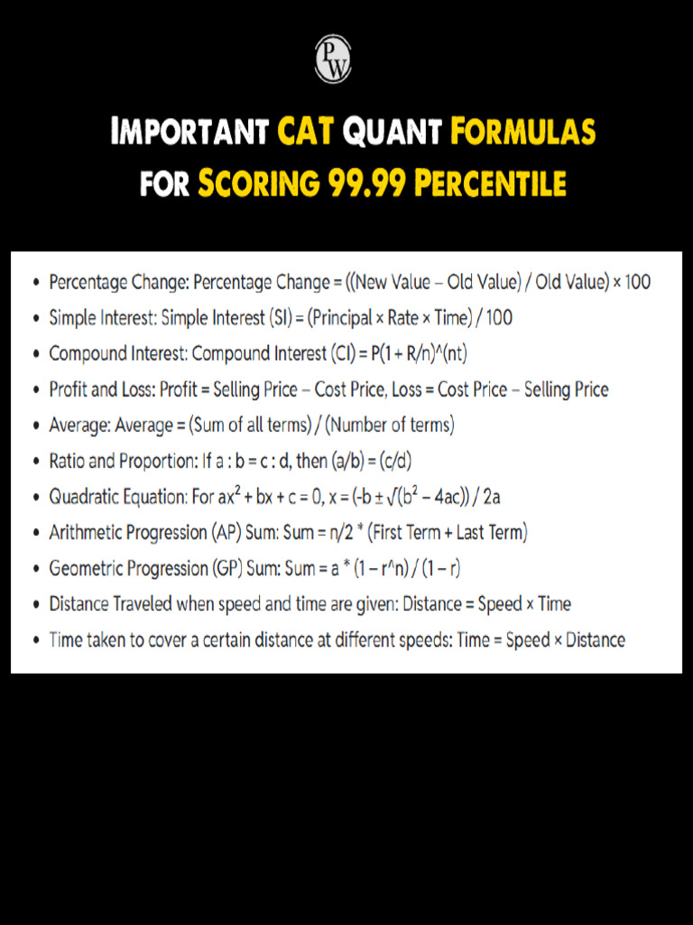 Imp Qunat Formulas | PDF