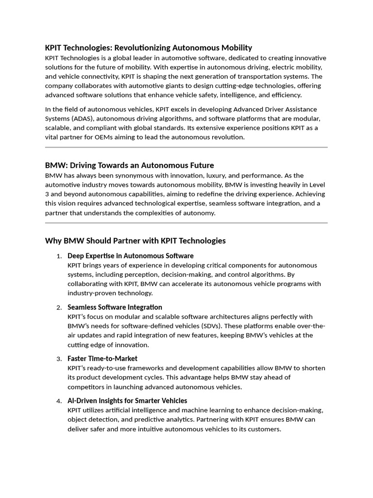 Kpit Technologies Pdf Engineering