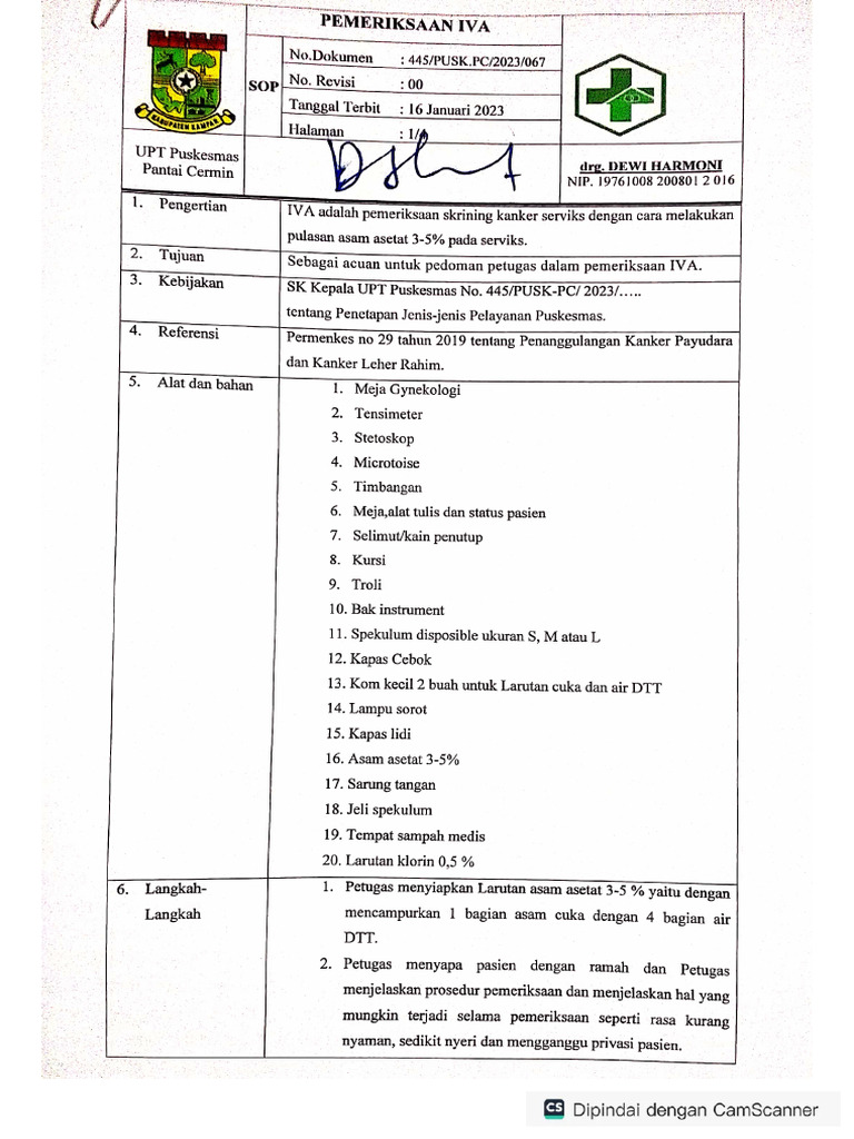 SOP IVA revisi | PDF