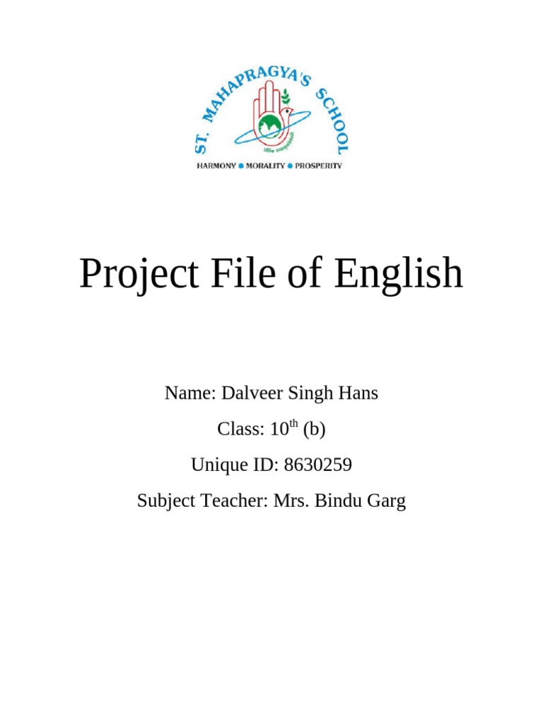 Project File of English | PDF