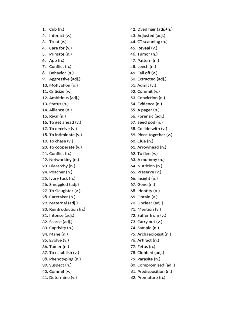 Vocabulary List Pathways 3 Units 1-10 | PDF