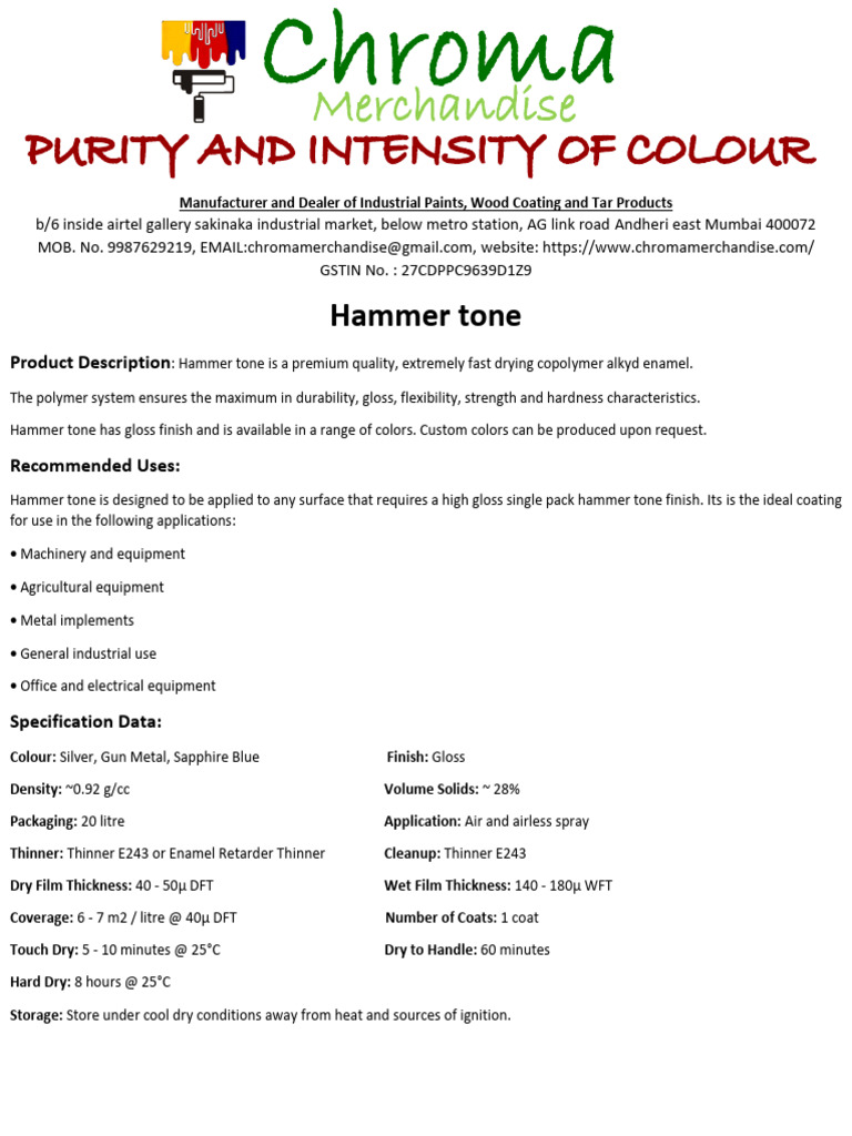 hammer-tone-paint | PDF | Paint | Materials
