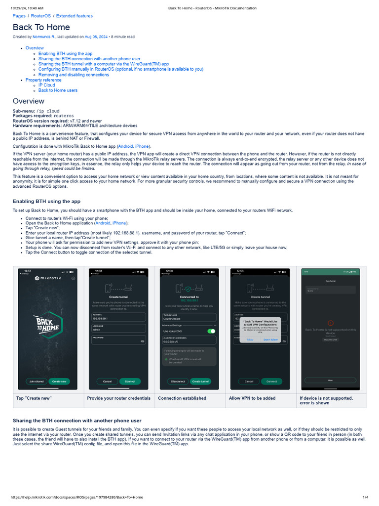 MikroTik VPN - Back To Home - RouterOS - MikroTik Documentation | PDF | Ip Address | Router ...