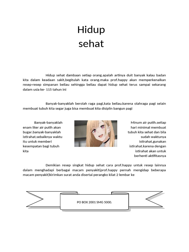 Resep Sehat Prof. Happy untuk Hidup Panjang | PDF