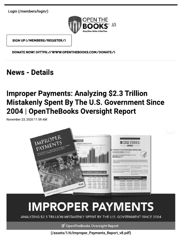 Improper payments made by the feds | PDF