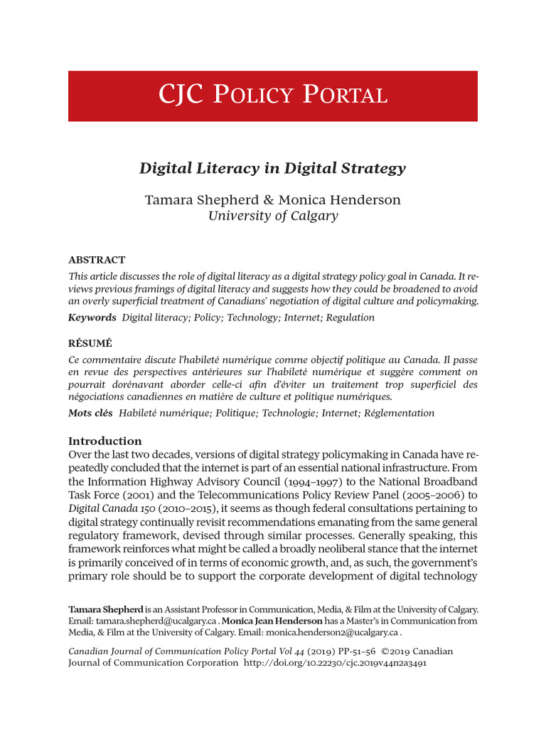 Digital Literacy in Digital Strategy | PDF | Literacy | Policy