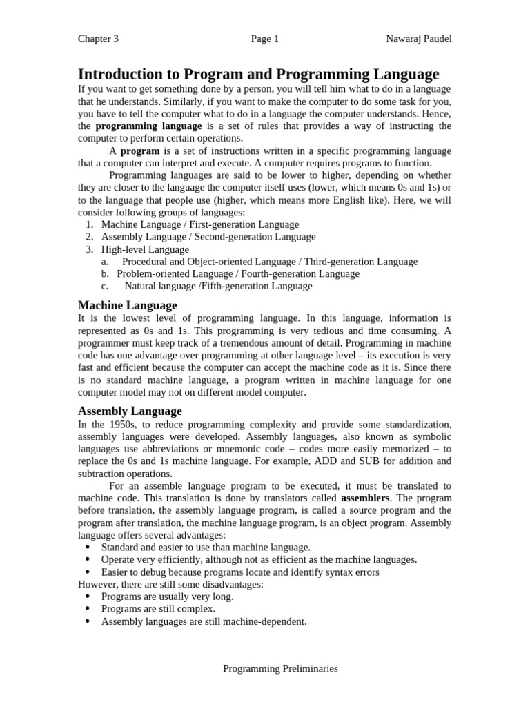 Programming Preliminaries (Chapter 3) | PDF | Programming | Computer ... Programming Preliminaries (Chapter 3) | PDF | Programming | Computer ...