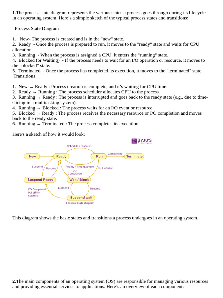 OS Important Unit Wise 5&10mark | PDF | Process (Computing) | Scheduling (Computing)