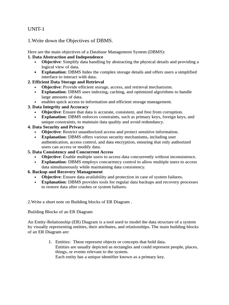 RDBMS Important 5 010 Marks Unit Wise 2 | PDF | Databases | Relational Model
