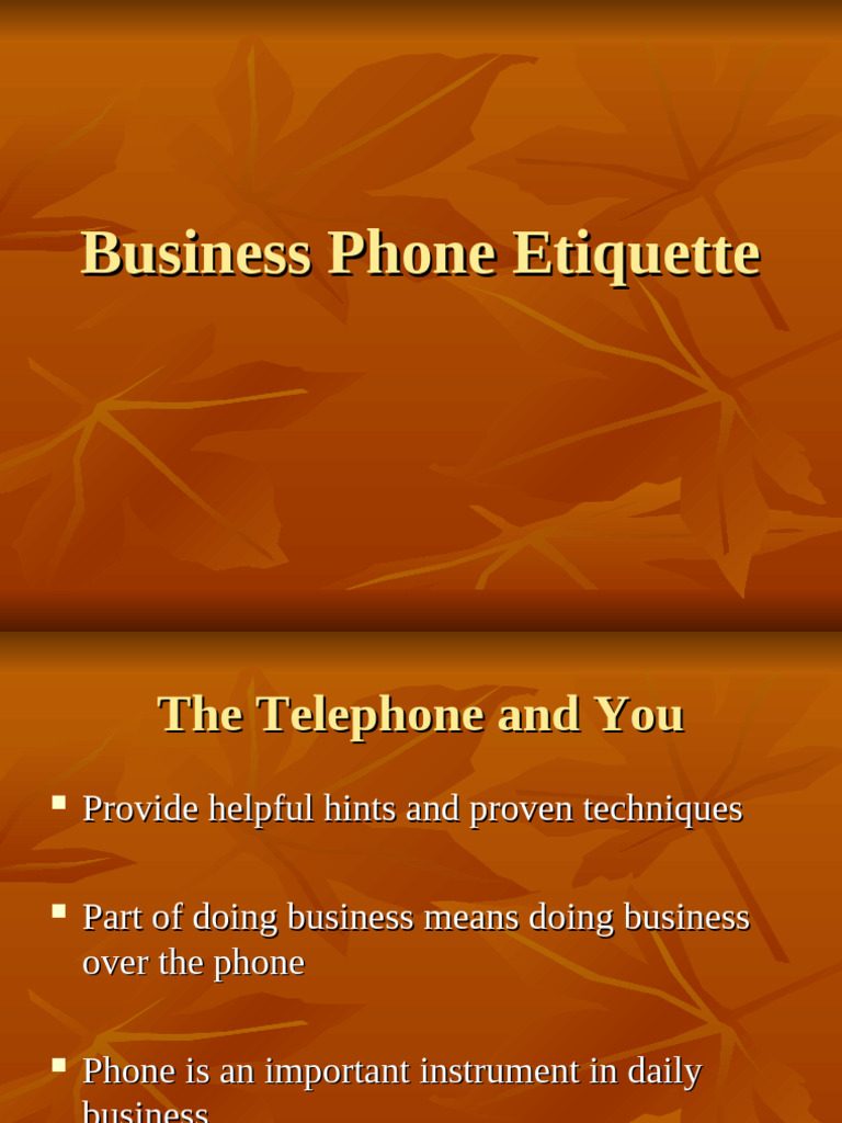 2-b Business Phone Etiquette | PDF | Conversation | Human Communication