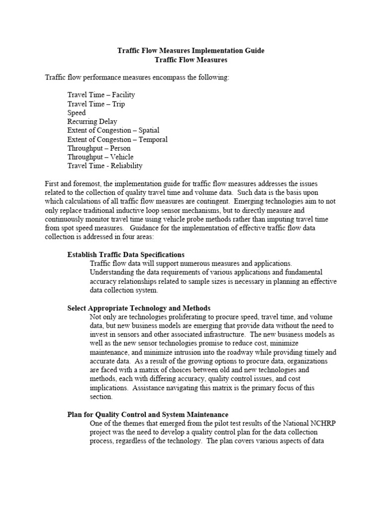 traffic_flow_measure_guidelines_v8(0) | PDF | Traffic | Standard Deviation