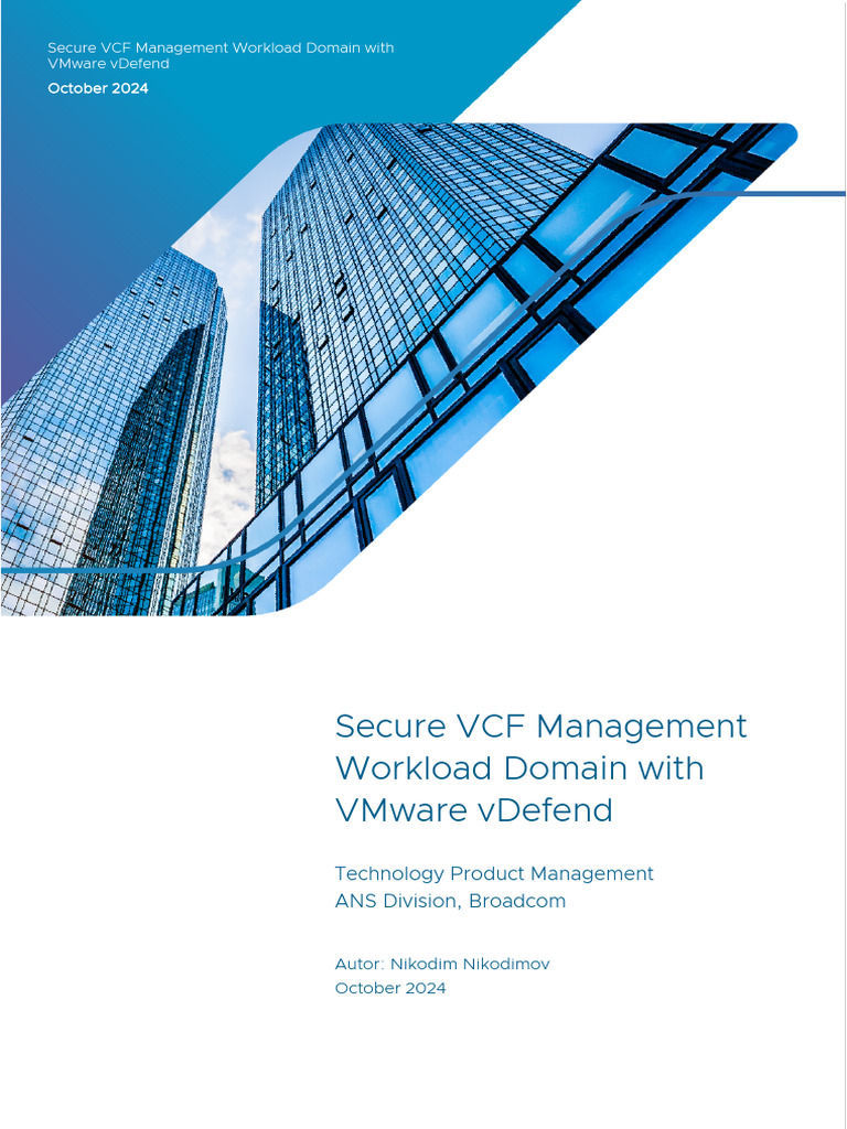 Secure VCF Management Workload Domain With VMware VDefend - V1.0 | PDF | Cloud Computing ...