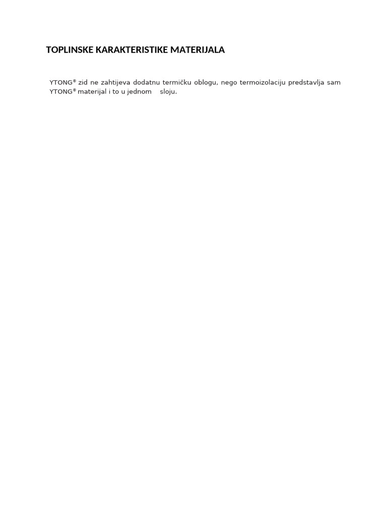 3.1. Toplinske Karakteristike Materijala | PDF