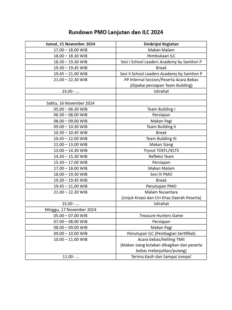 Jadwal ILC | PDF