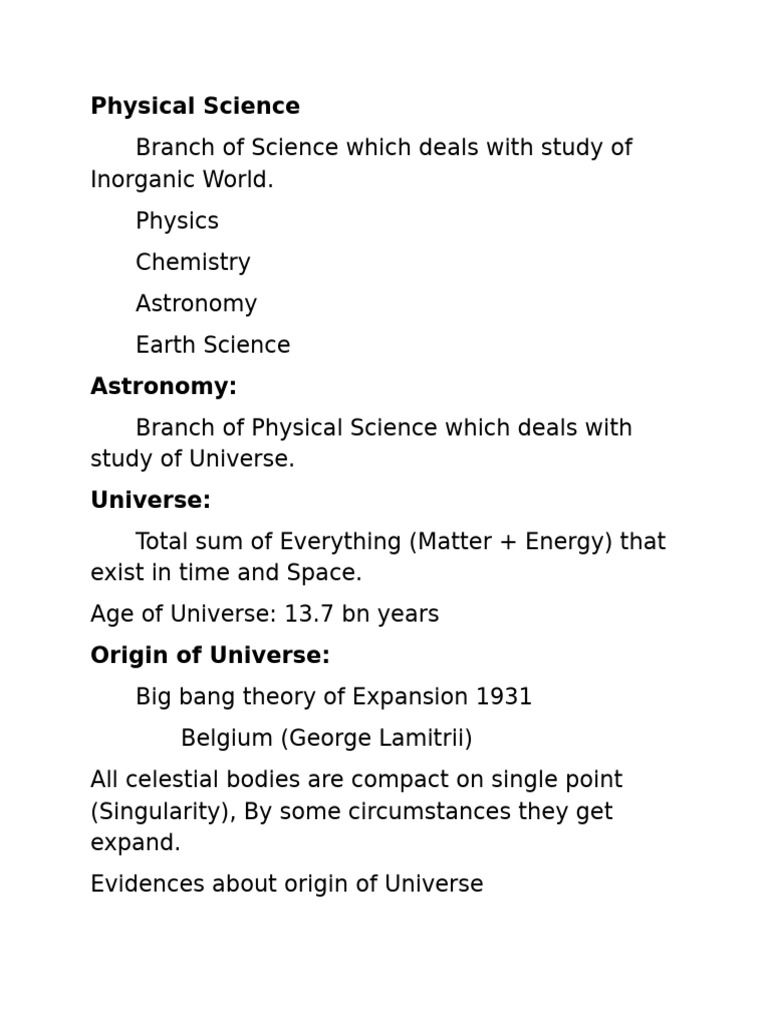 Physical Science | PDF | Solar System | Sun