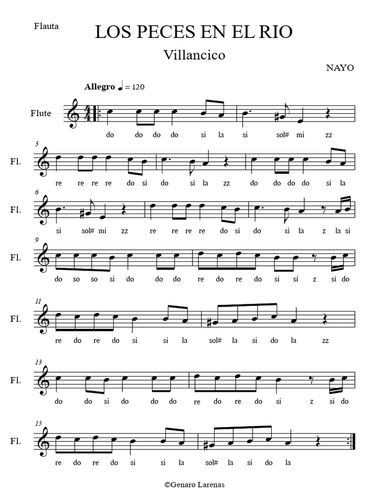 LOS PECES EN EL RIO 6 to - PARTITURA (1) | PDF