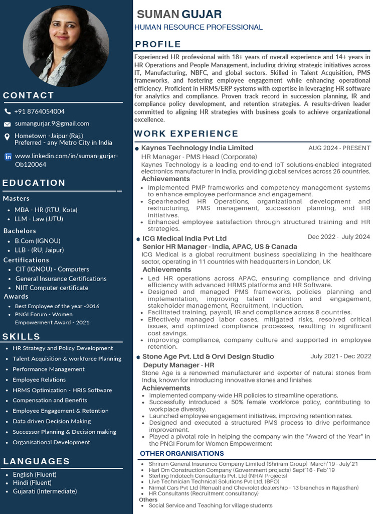 Suman_CV | PDF | Employee Retention | Human Resource Management