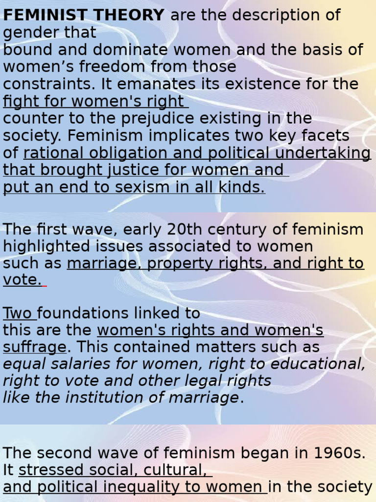 Overview of Feminist Theory Waves | PDF | Gender Studies | Feminism