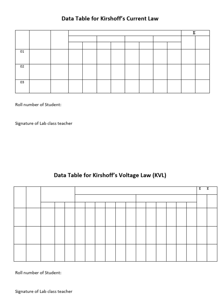 KVL & KCL Datasheet | PDF
