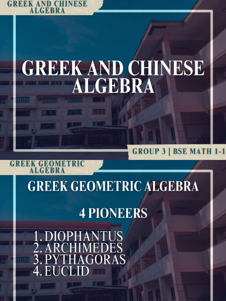 Group 3 Greek and Chinese Algebra | PDF