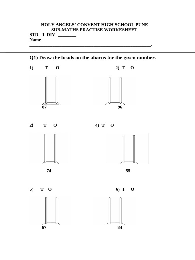 Maths (PT2) Practice Worksheet | PDF
