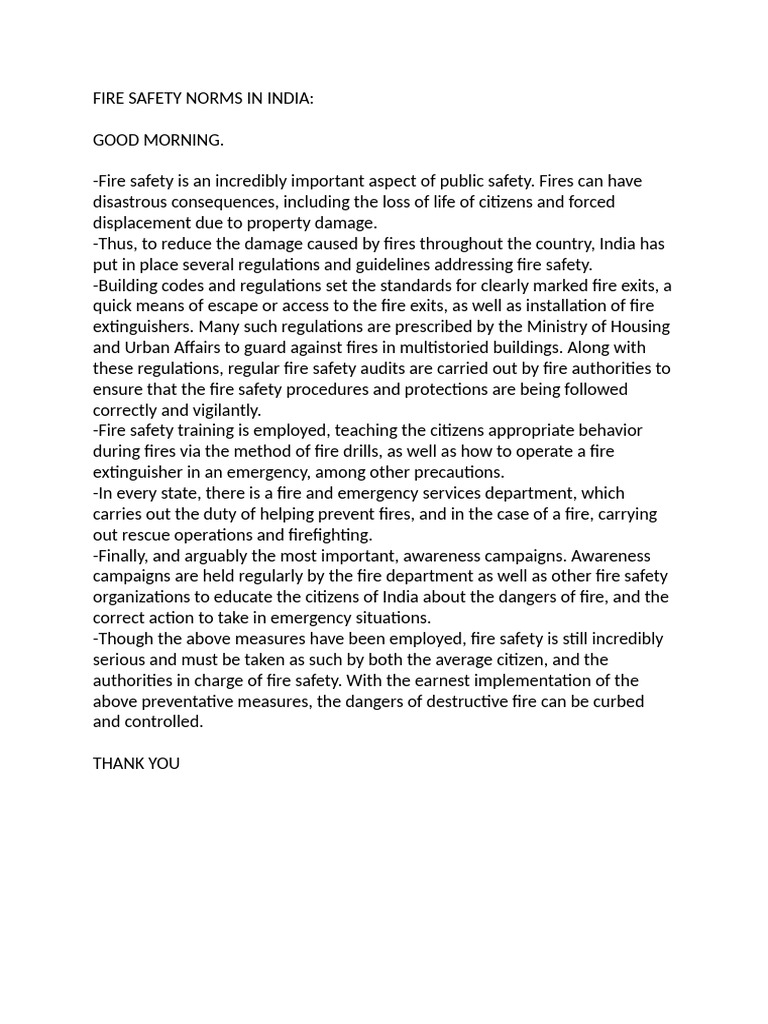 Fire Safety Norms in India | PDF