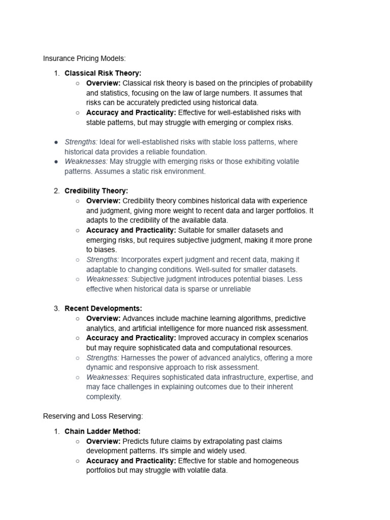 insurance pricing models | PDF | Risk | Statistics