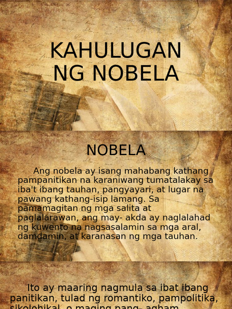 Kahulugan NG Nobela | PDF